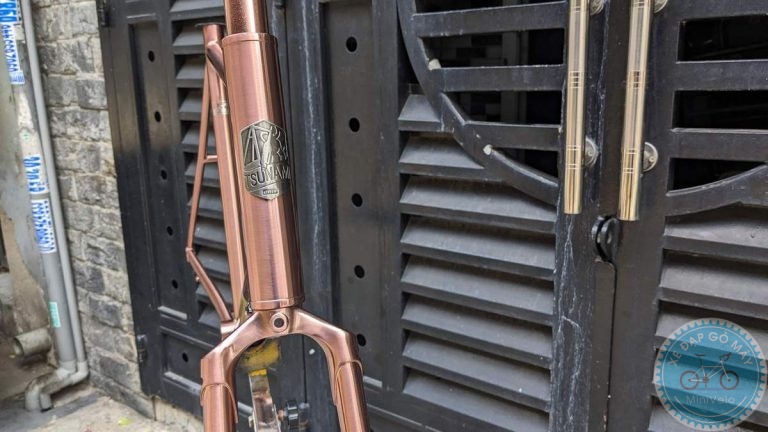 Sườn minivelo Tsunami Angel 451 màu rose gold - Xe Đạp Gò Mây